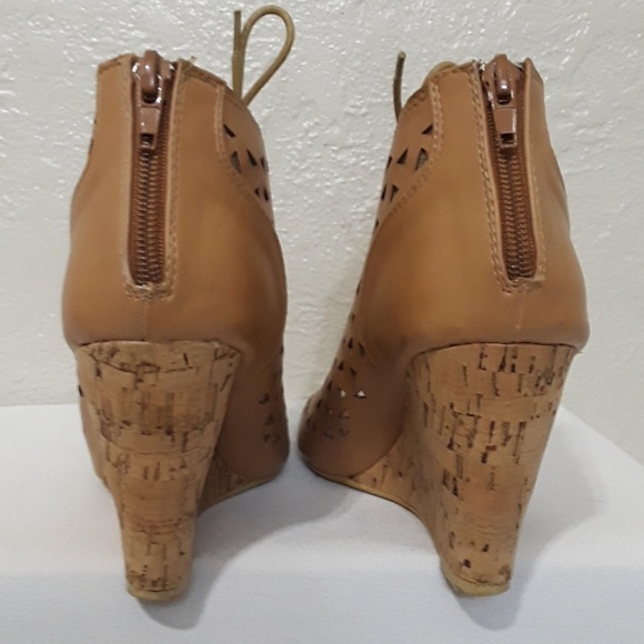 Pink Key | Shoes | Pink Key Ankle Booties Peep Toe Lace Up 8 | Poshmark